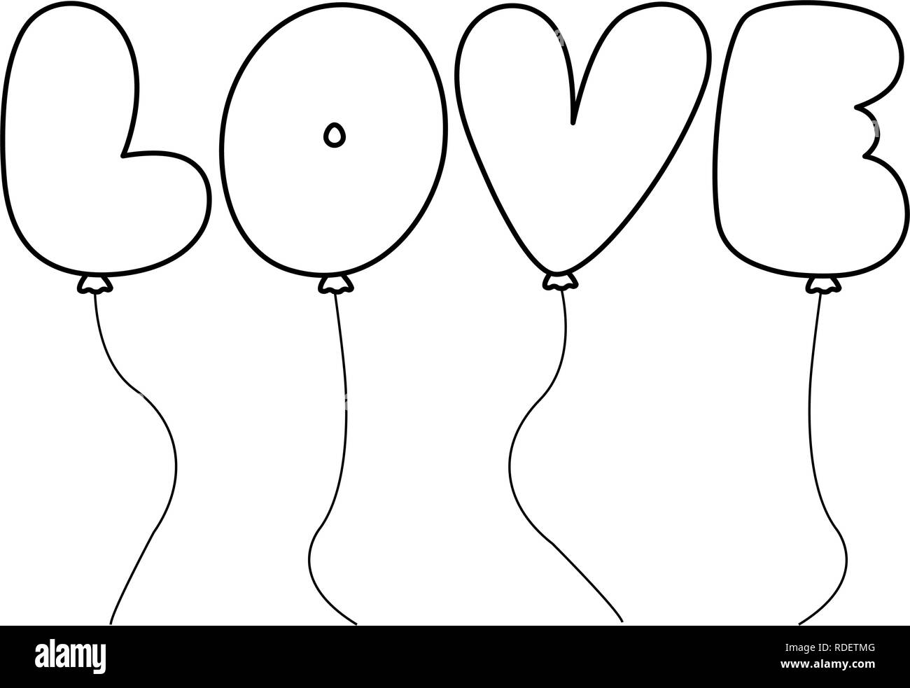 Love balloons isolated Stock Vector Image & Art - Alamy