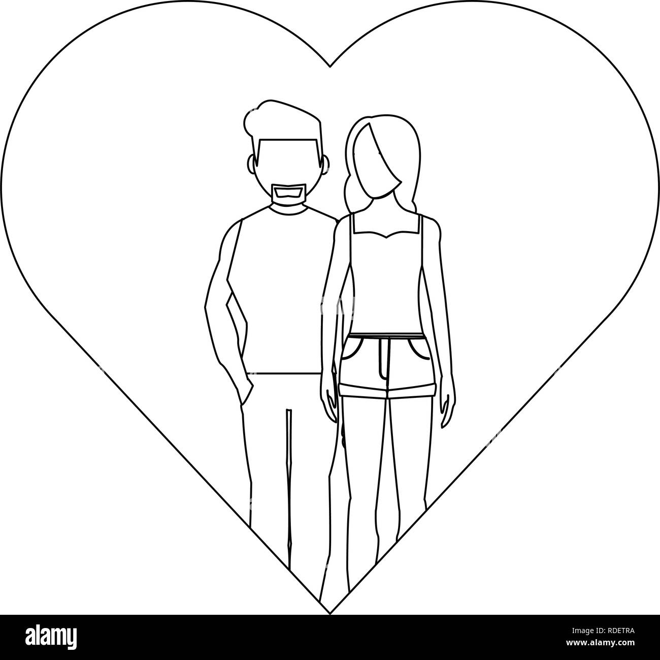 Cartoon Love Couple To Draw