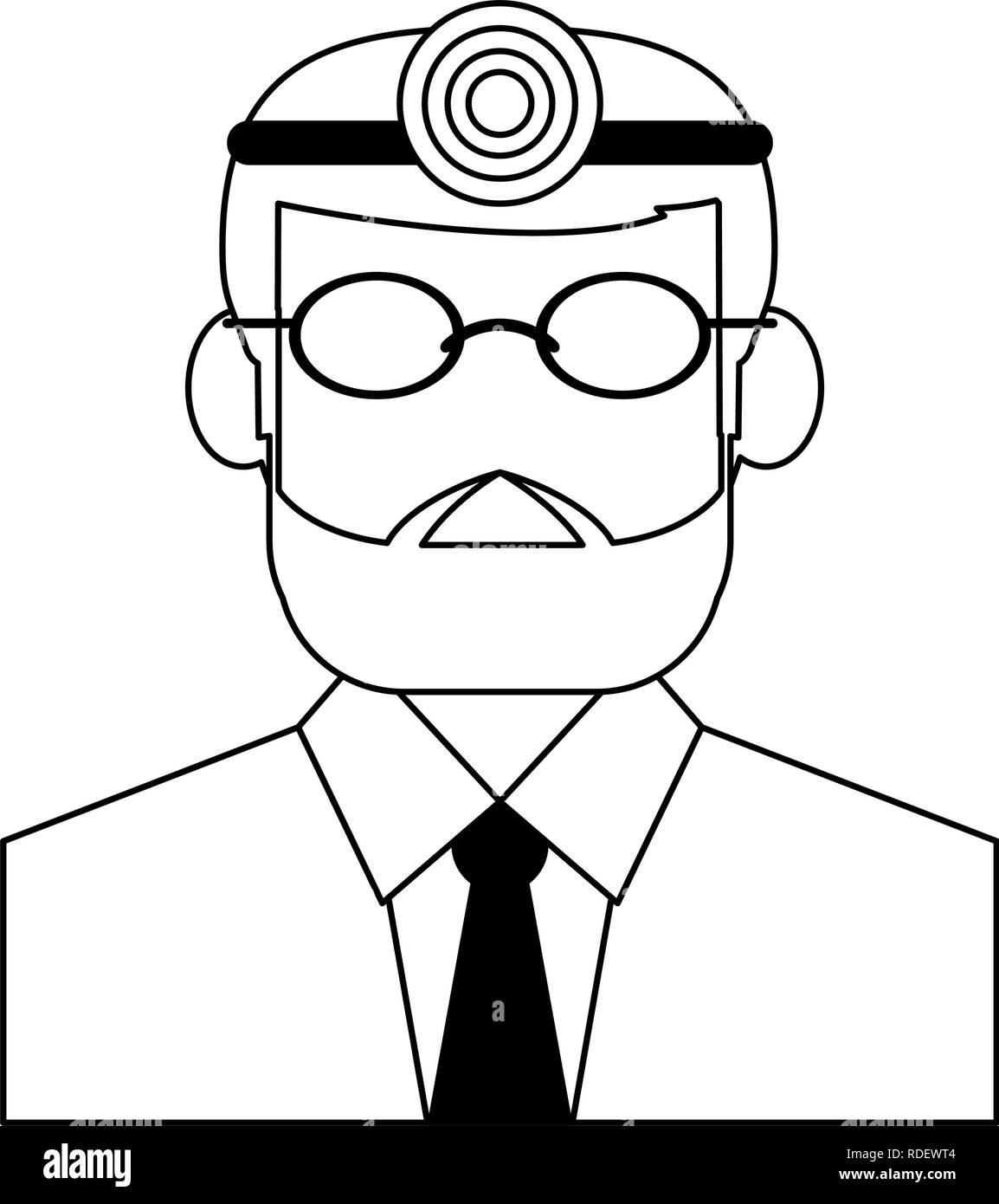 Dentist male avatar black and white Stock Vector Image & Art - Alamy