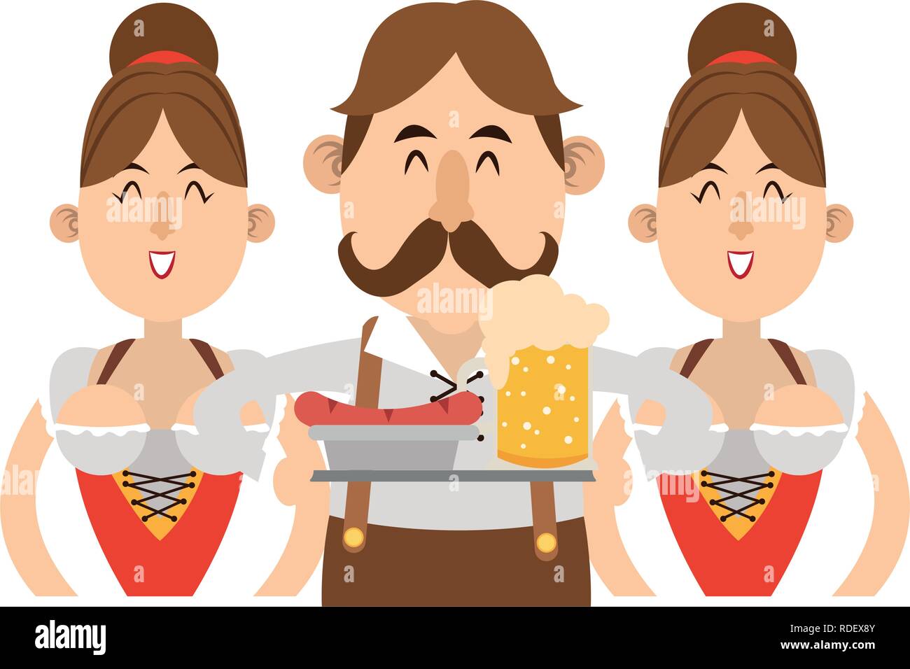 Oktoberfest celebration german woman beer Stock Vector Images - Alamy