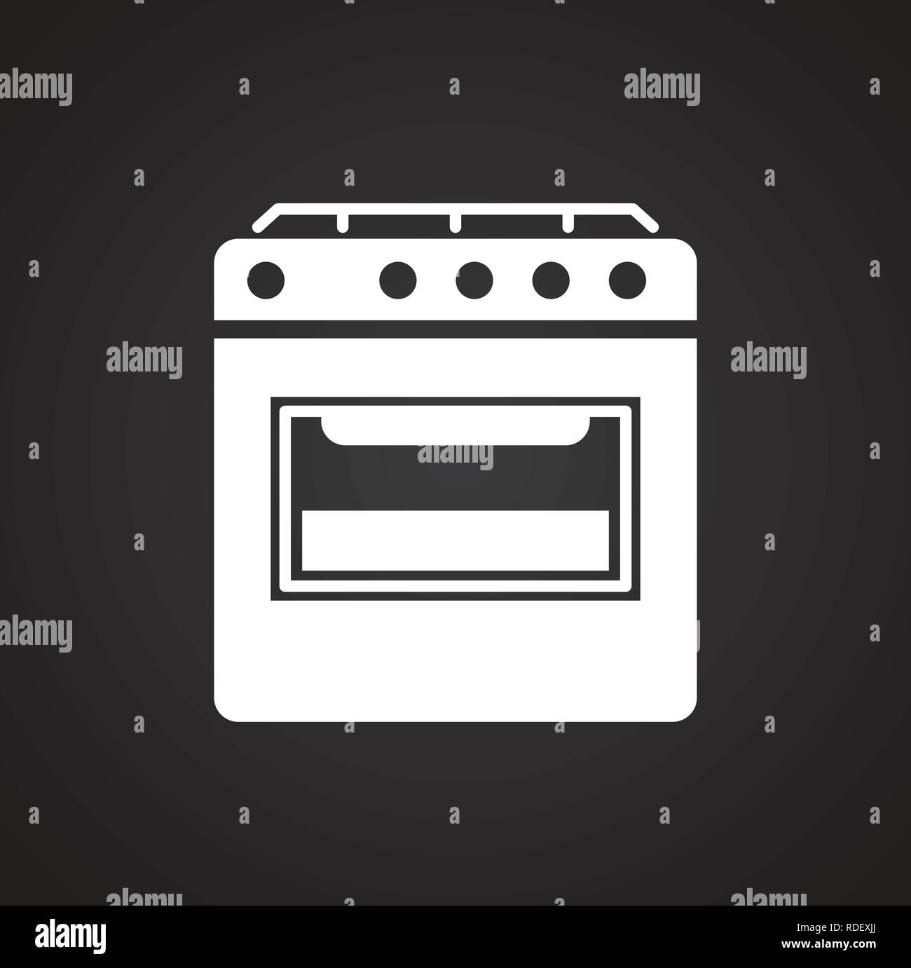 Cooker icon on black background for graphic and web design, Modern ...