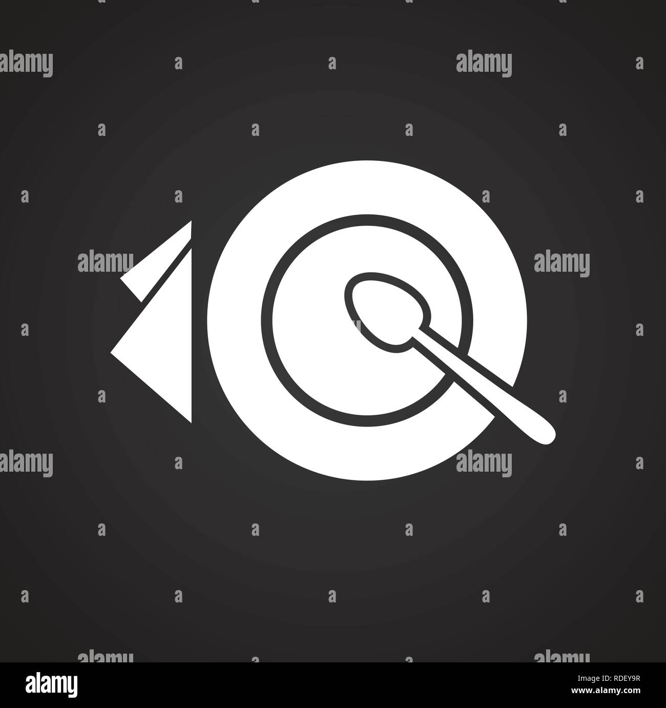 Dish icon on black background for graphic and web design, Modern simple ...