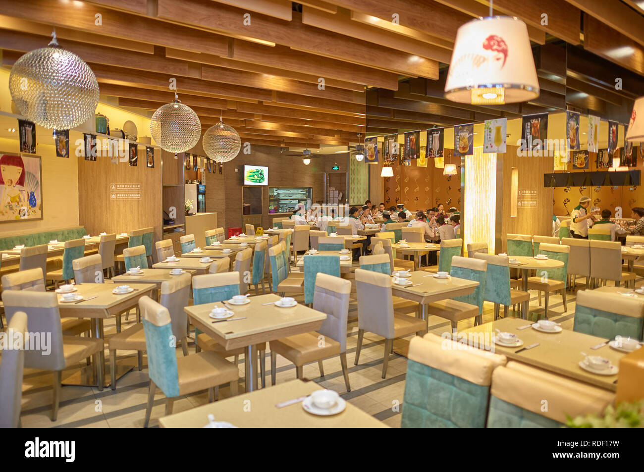 SHENZHEN, CHINA - FEBRUARY 04, 2015: inside a restaurant in ShenZhen ...