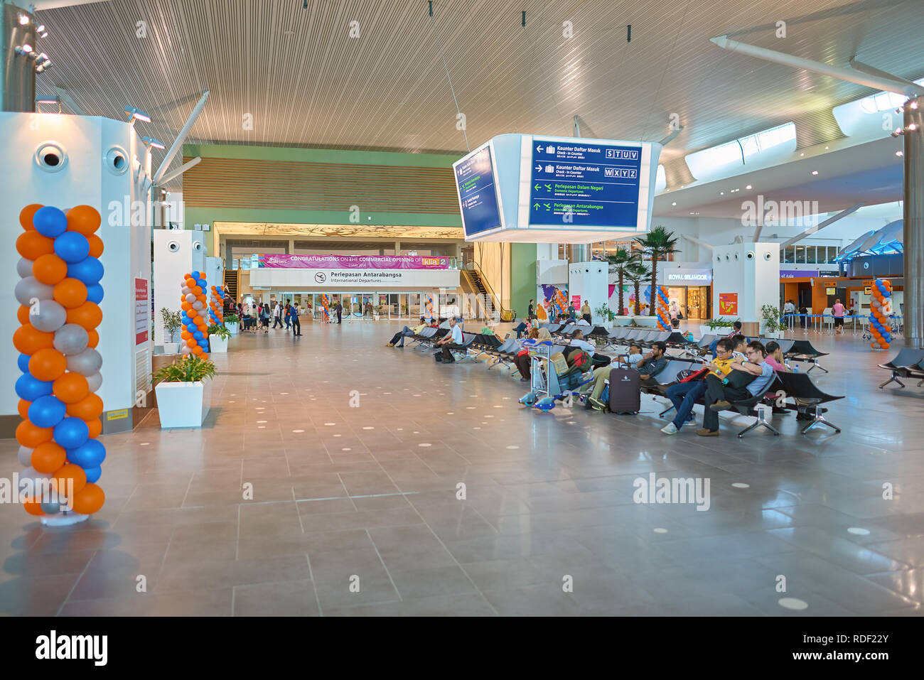 KUALA LUMPUR, MALAYSIA - CIRCA MAY, 2014: inside low-cost carrier ...
