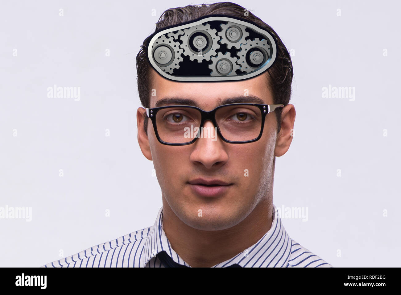 Cognitive computing concept as future technology with businessman Stock ...