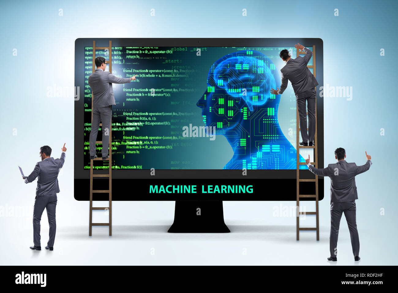 Machine learning concept as modern technology Stock Photo - Alamy