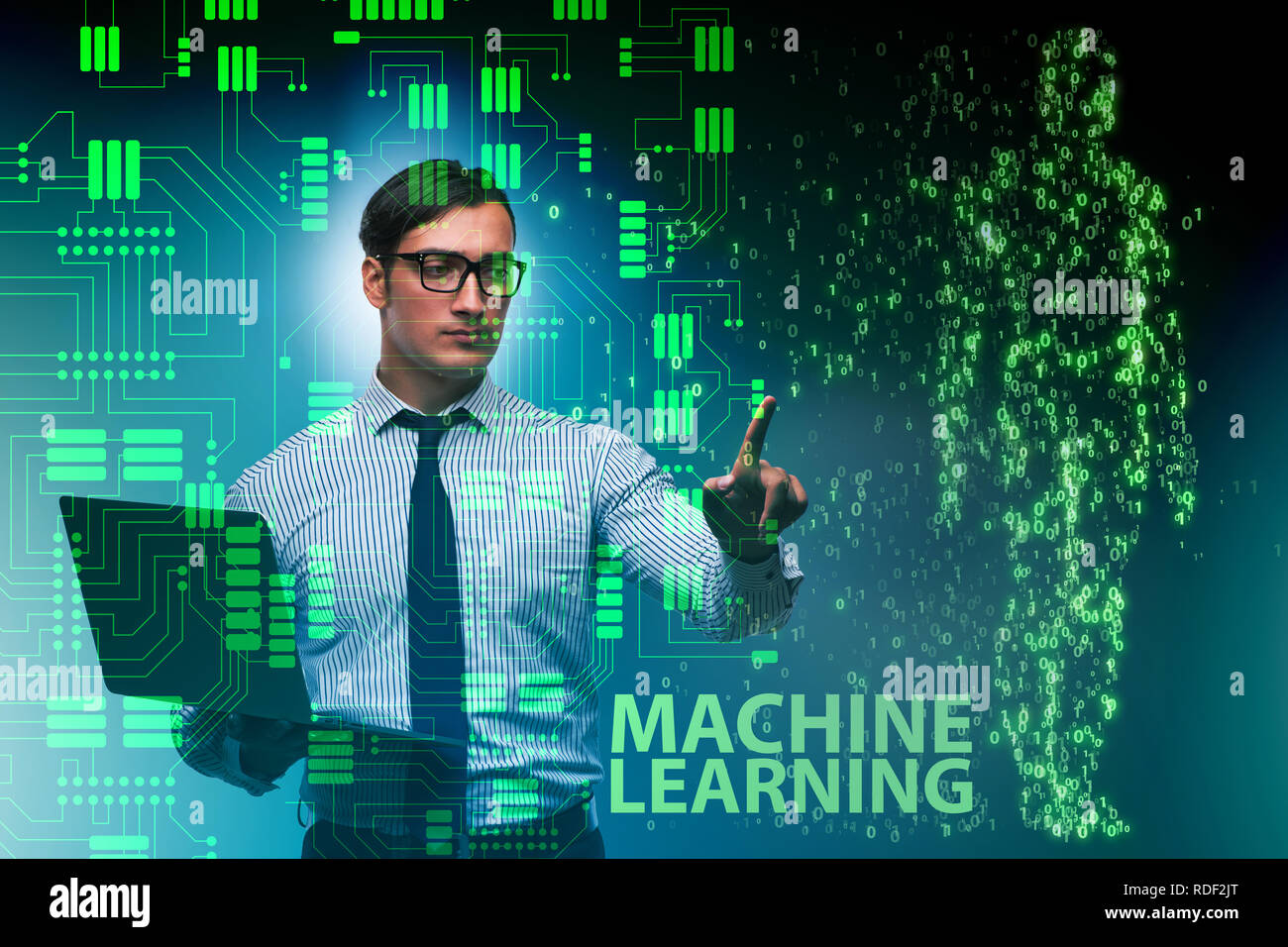 Machine learning concept as modern technology Stock Photo - Alamy