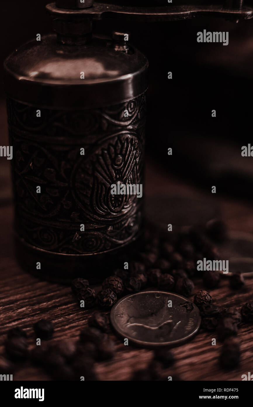 Old rusty pepper mill Stock Photo - Alamy