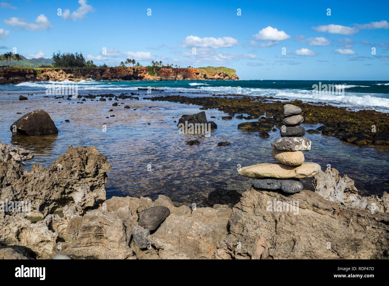 Hawaii beaches palm trees hi-res stock photography and images - Alamy
