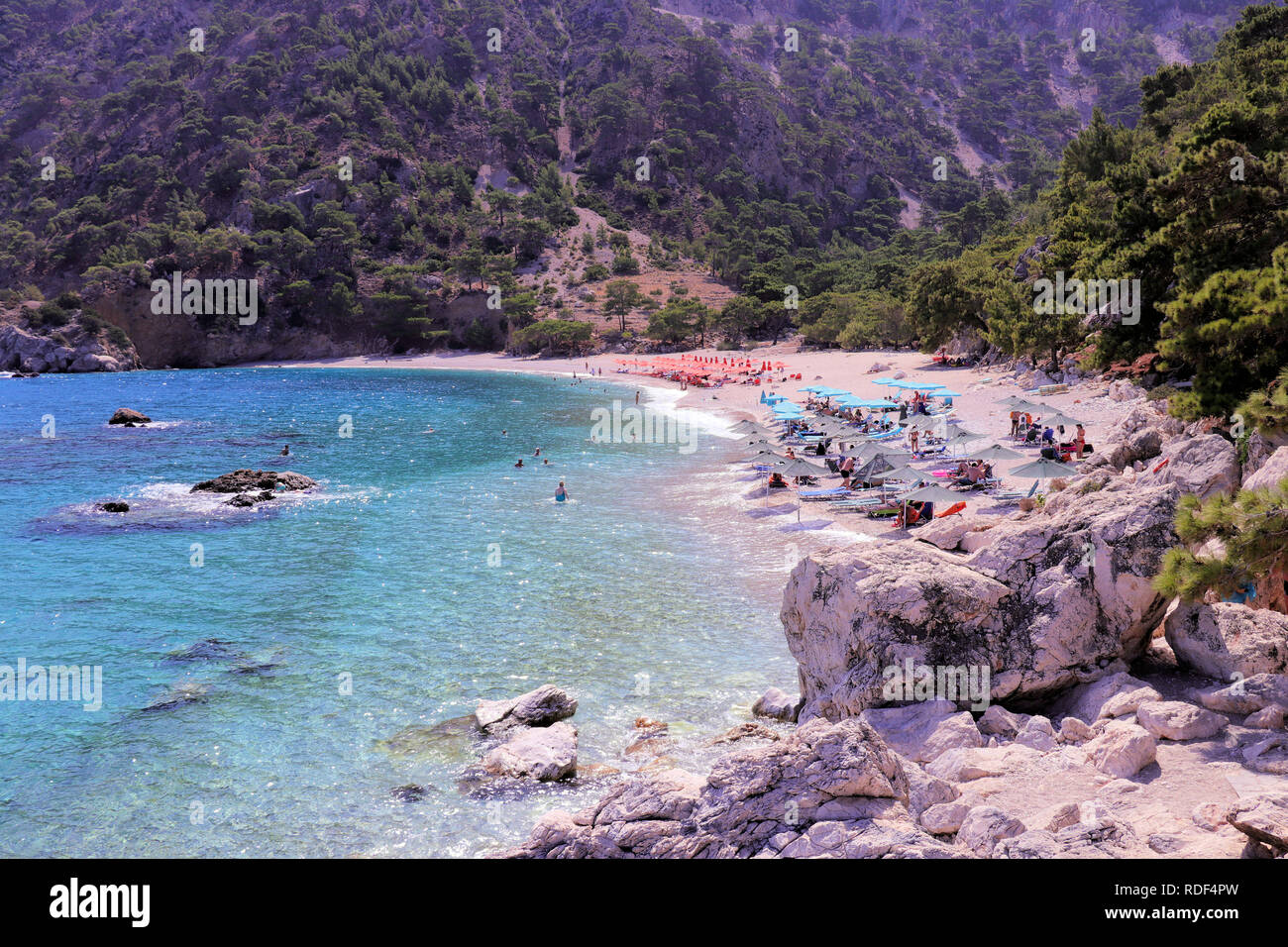 beautiful Apella Beach in Karpathos island Stock Photo - Alamy
