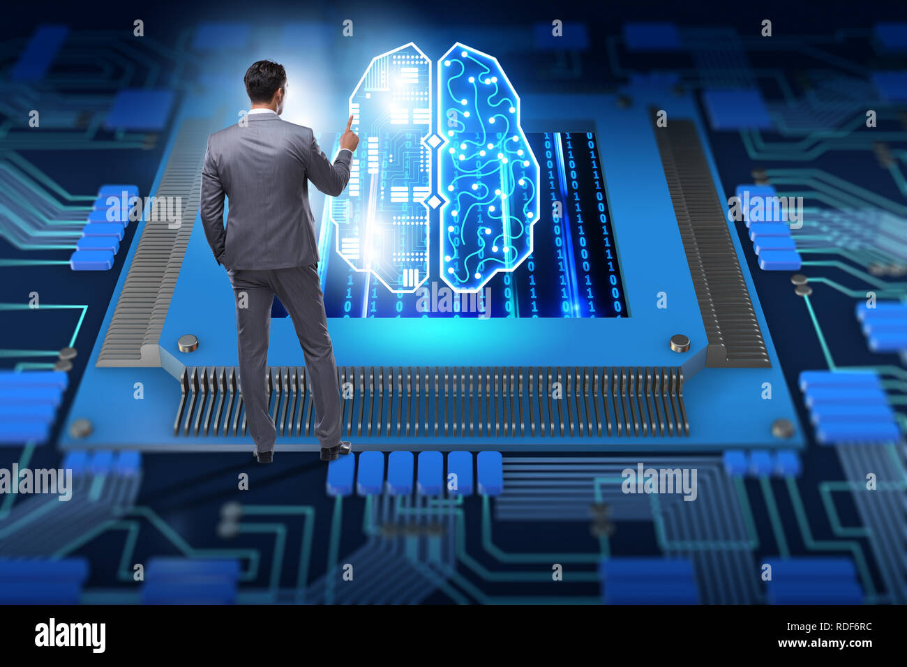 Cognitive computing concept as future technology with businessman Stock ...