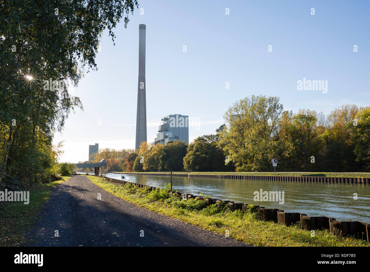 Power station at the Datteln-Hamm-Canal, Bergkamen, Ruhr area, North ...
