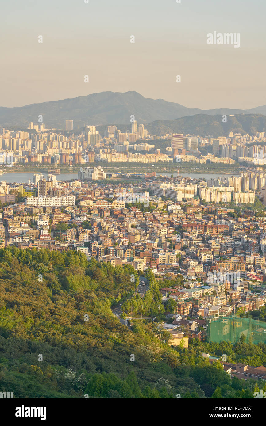 SEOUL, SOUTH KOREA - CIRCA MAY, 2017: Seoul city view from Namsan ... SEOUL, SOUTH KOREA - CIRCA MAY, 2017: Seoul city view from Namsan ...