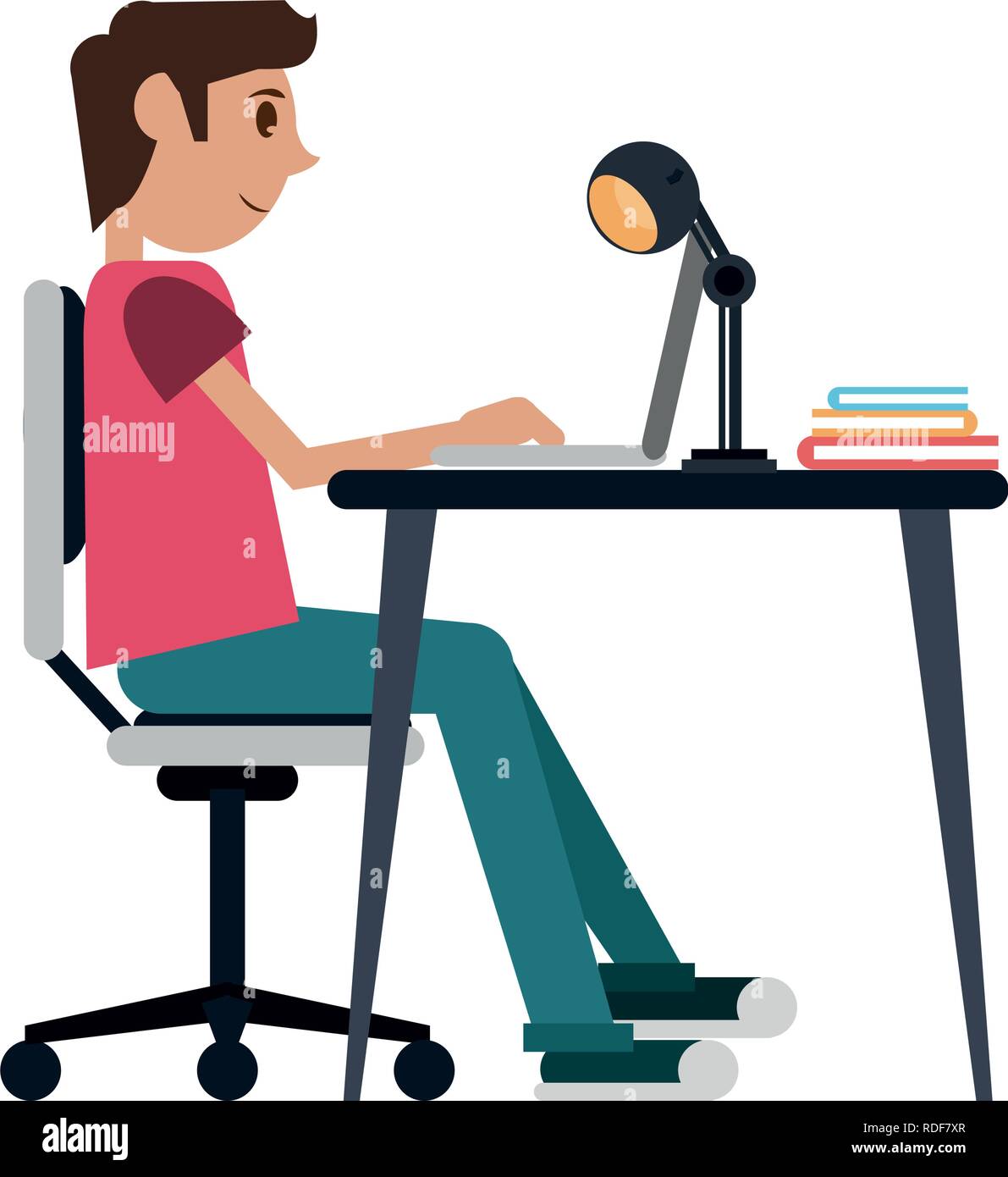 Smiling university student sitting Stock Vector Images - Alamy