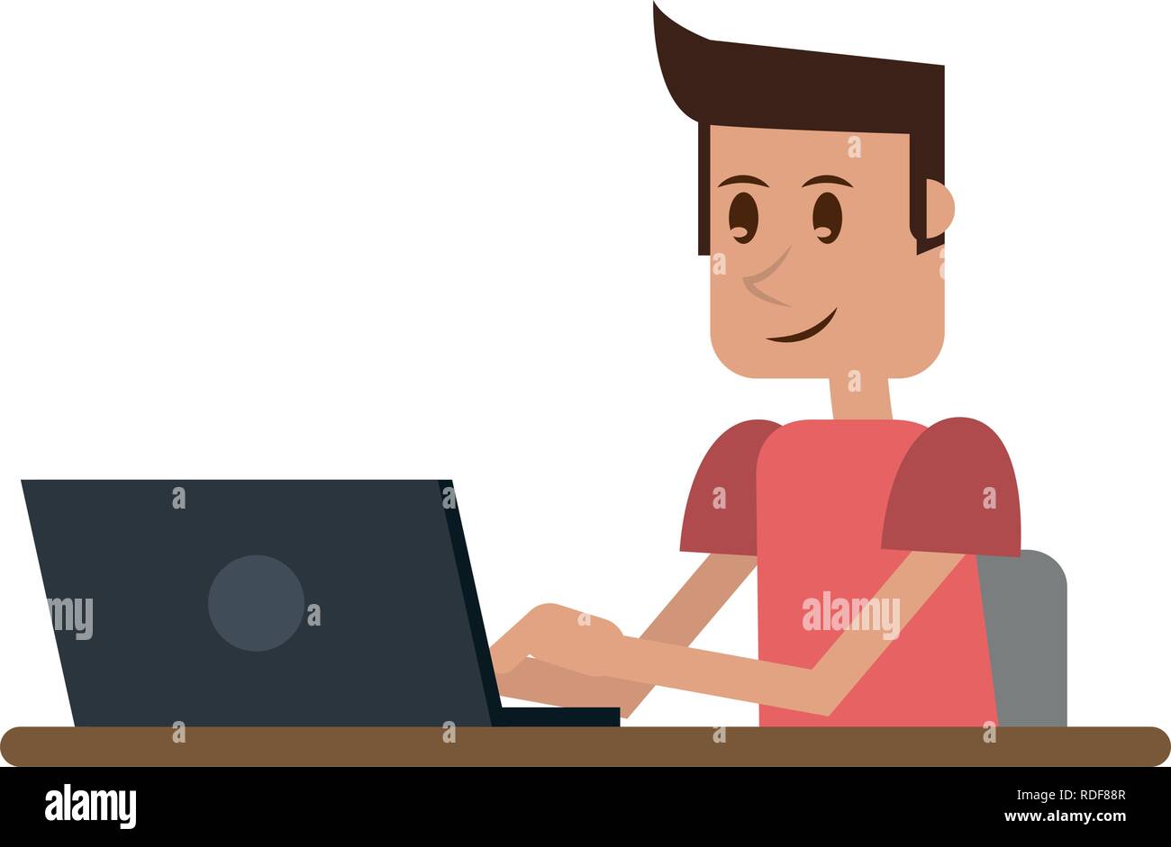 student with computer Stock Vector Image & Art - Alamy