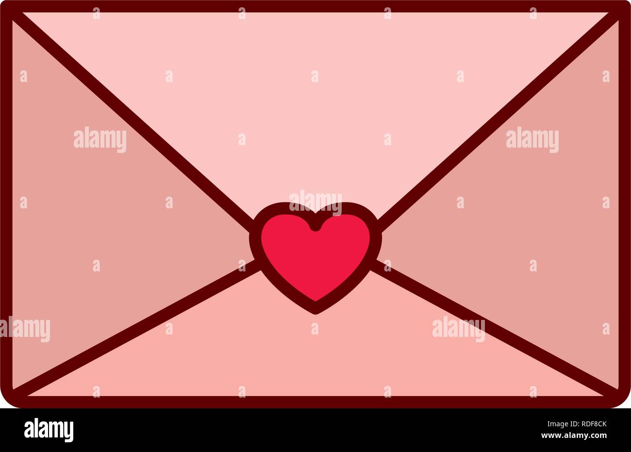 envelope of letter with heart isolated icon Stock Vector Image & Art ...