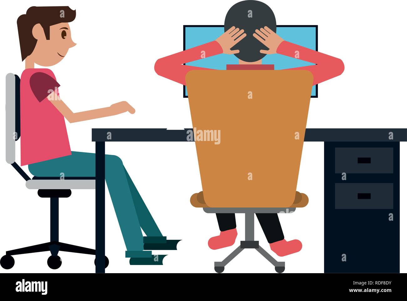 Happy students group work classroom Stock Vector Images - Alamy