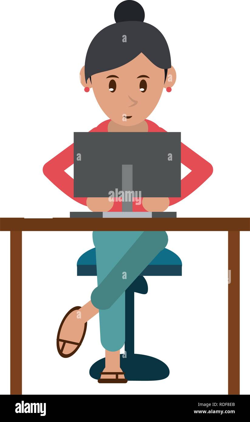 Woman studying smiling Stock Vector Images - Alamy