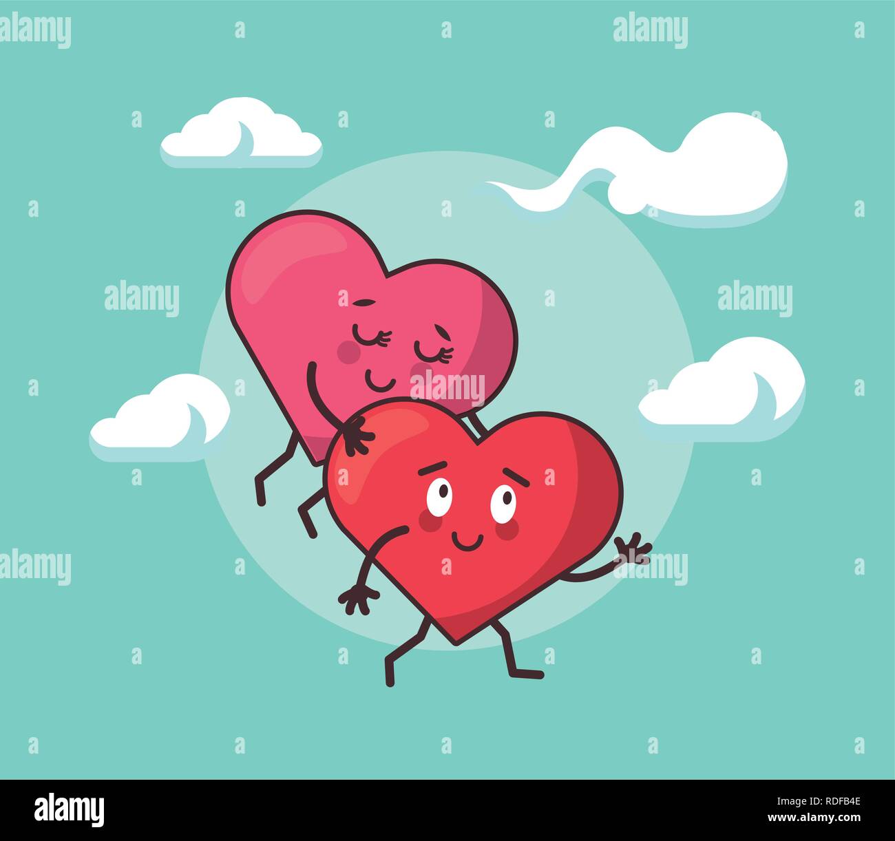love hearts couple cartoon Stock Vector Image & Art - Alamy
