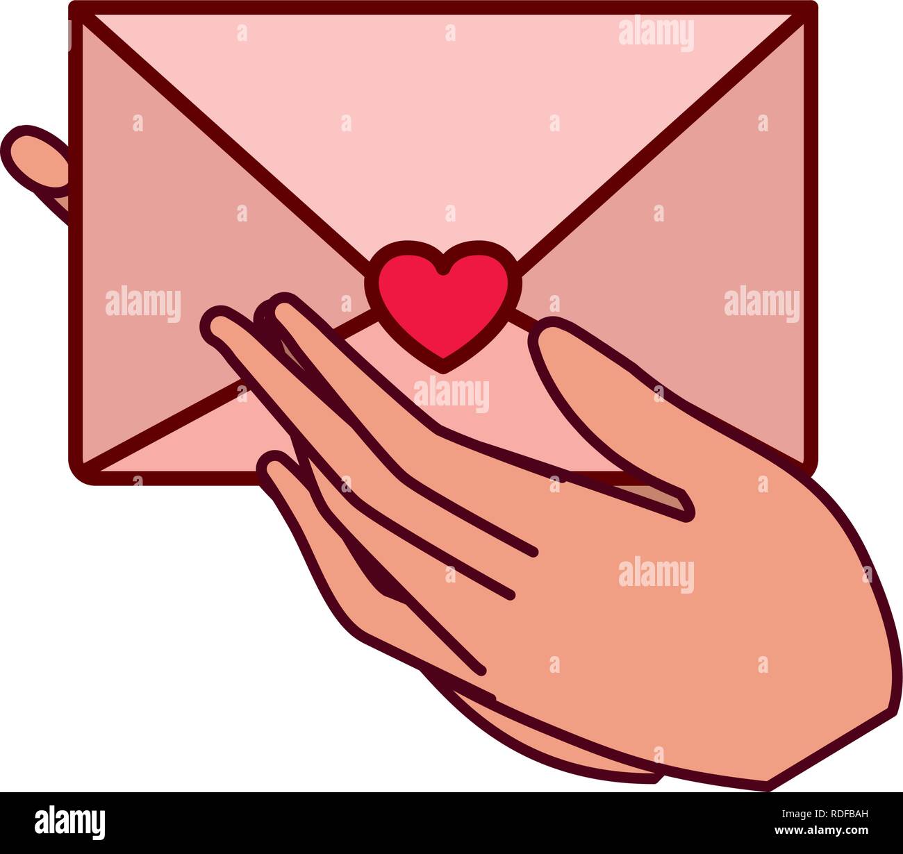 hand with letter envelope isolated icon Stock Vector Image & Art - Alamy