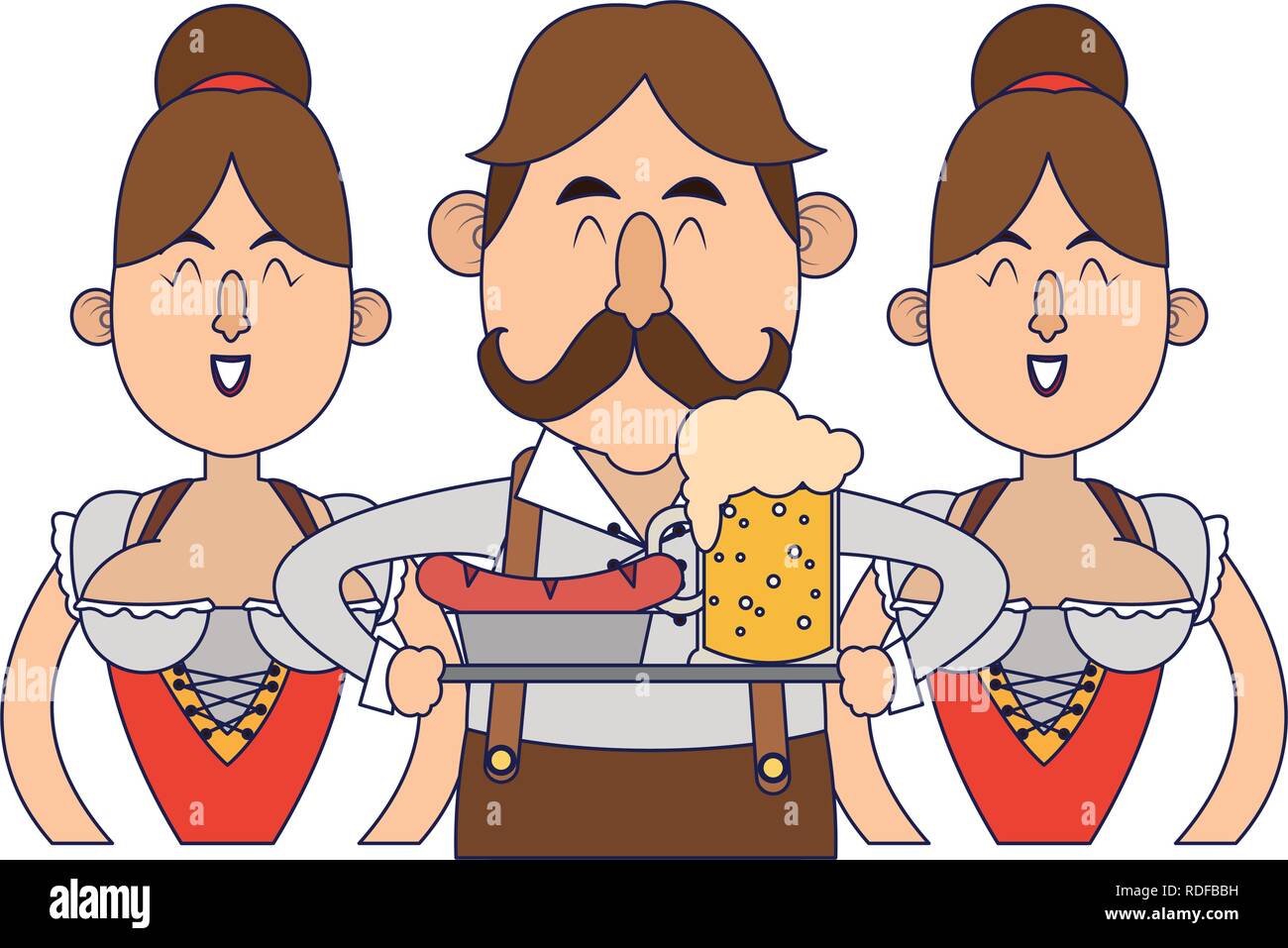 Bavarian people oktoberfest cartoon Stock Vector Image & Art - Alamy