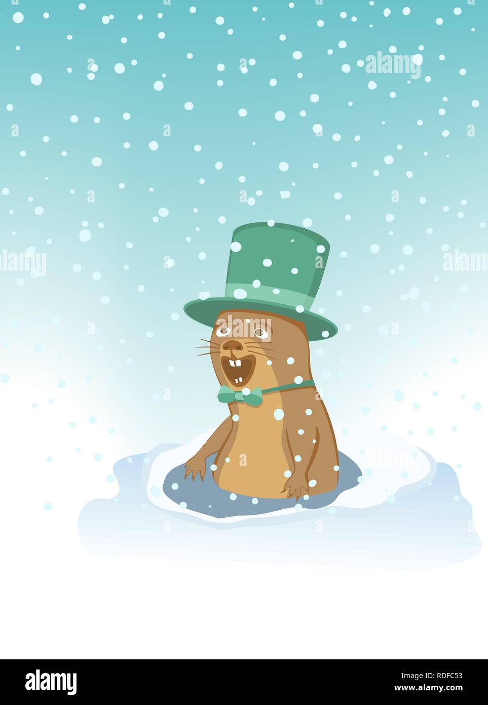 Groundhog with a hat and bow tie Stock Vector Image & Art - Alamy