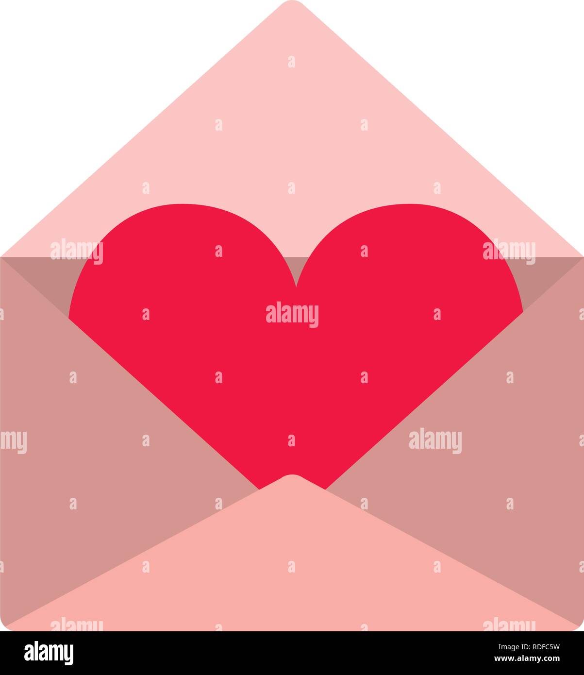 envelope of letter with heart isolated icon Stock Vector Image & Art ...