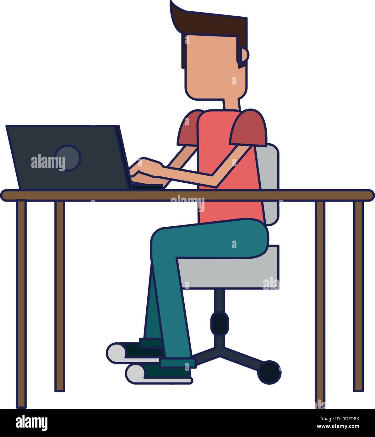 student with computer Stock Vector Image & Art - Alamy