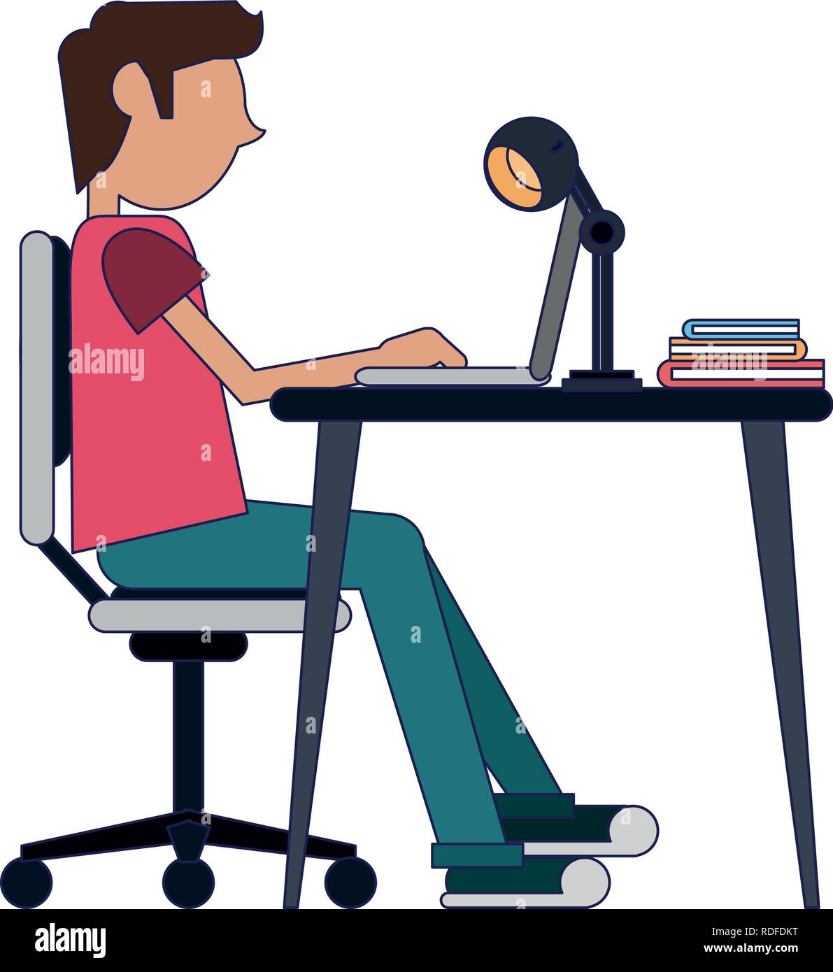 student with computer Stock Vector Image & Art - Alamy