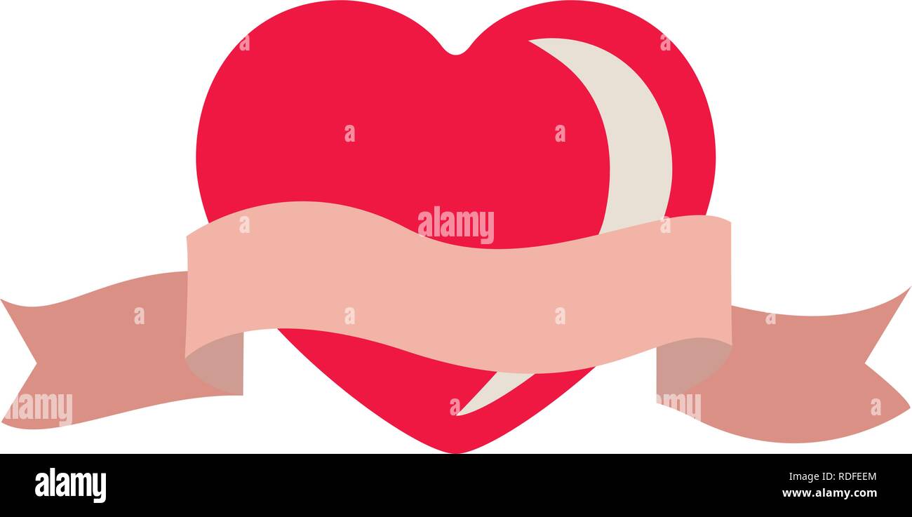 heart with ribbon isolated icon Stock Vector Image & Art - Alamy