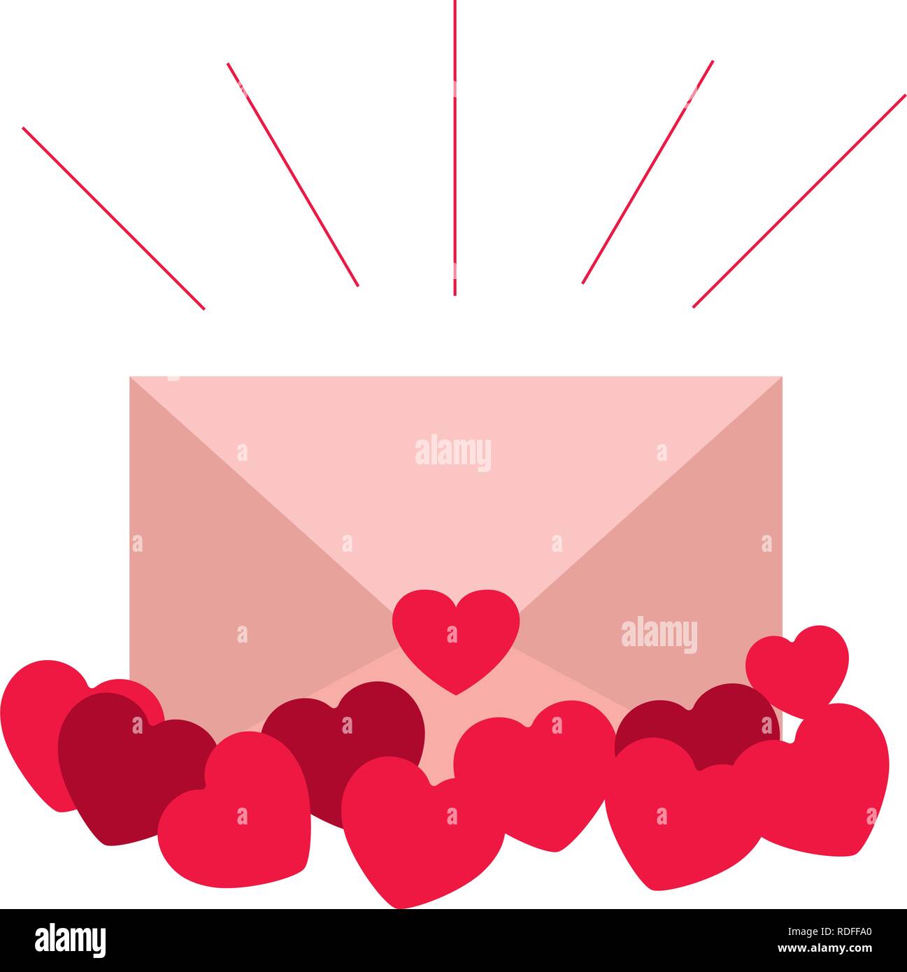 envelope of letter with heart isolated icon Stock Vector Image & Art ...