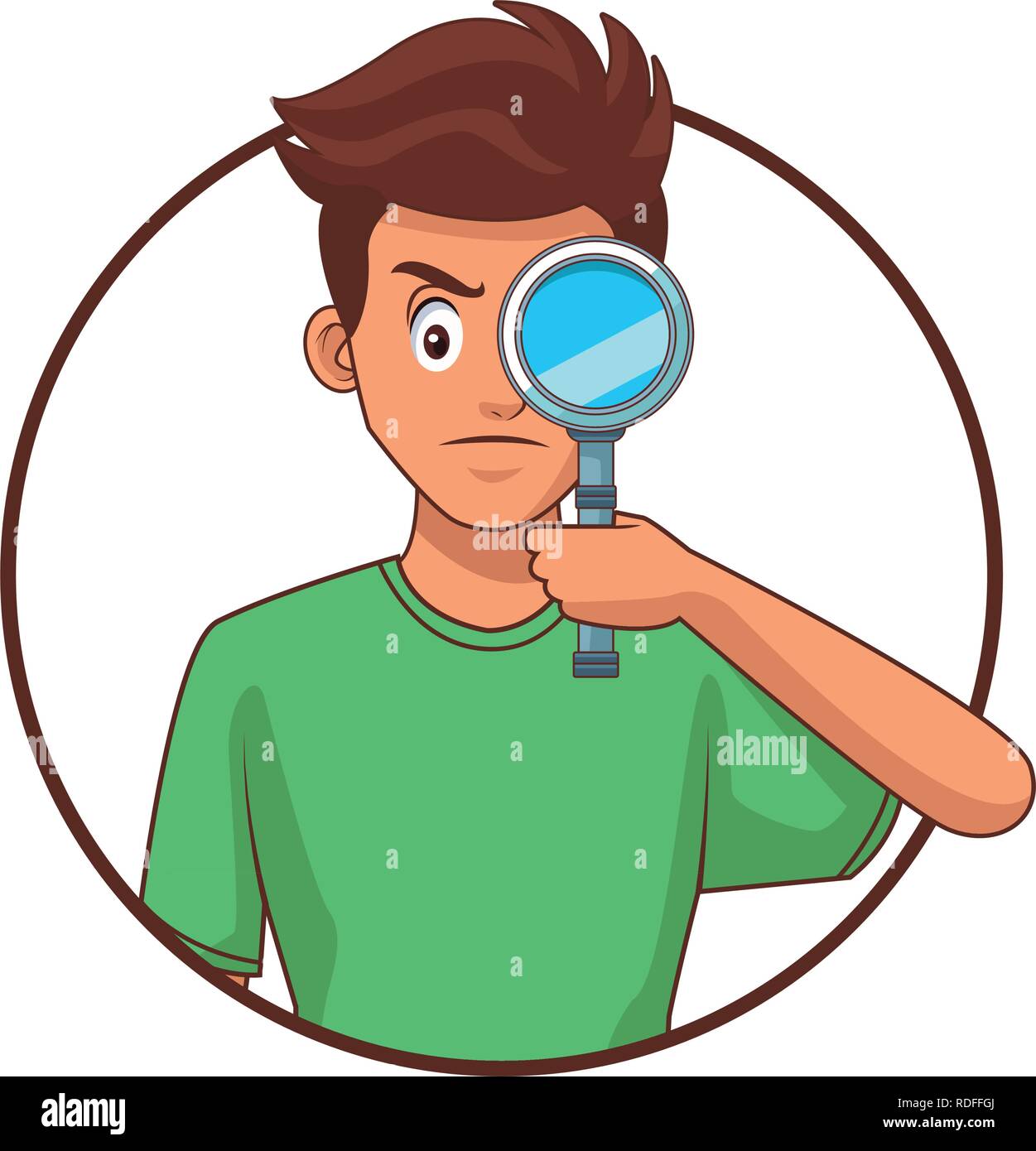man with magnifying glass Stock Vector Image & Art - Alamy