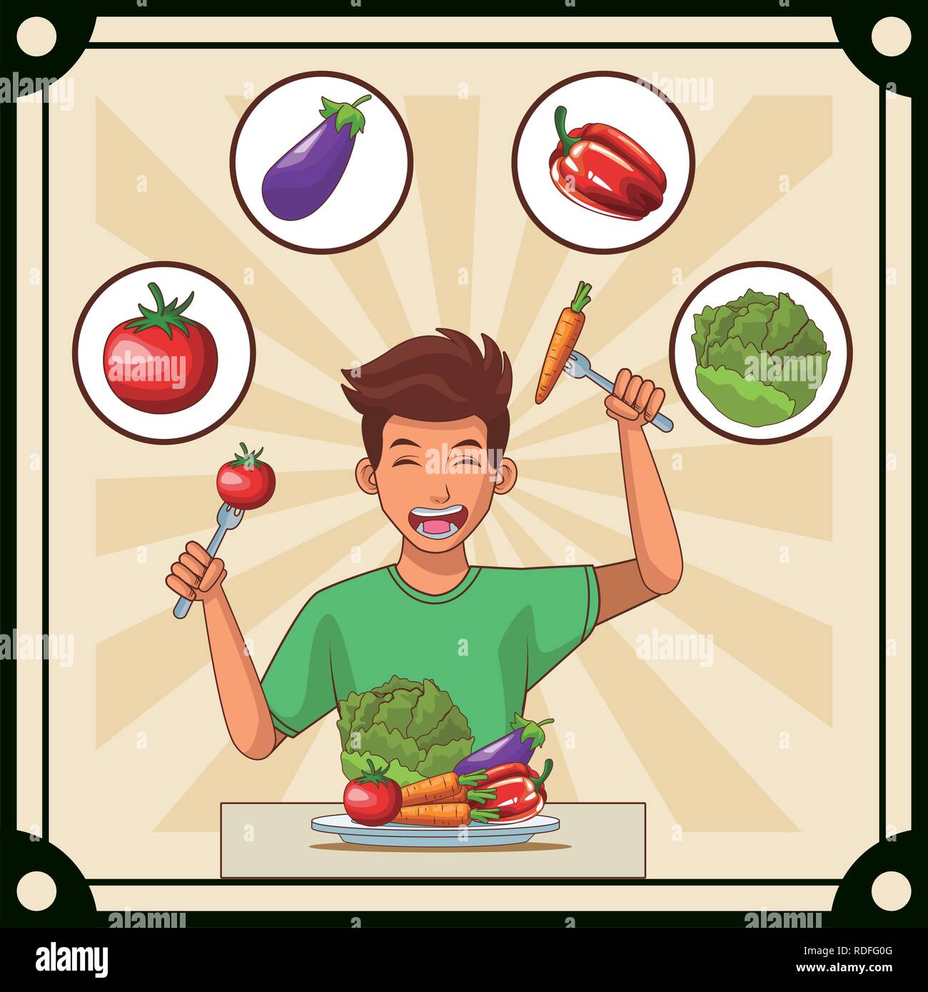 man healthy food Stock Vector Image & Art - Alamy