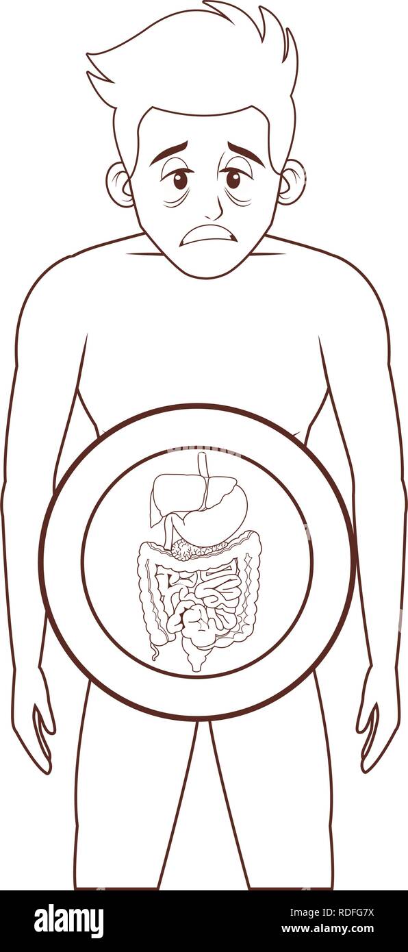 sick man digestive system Stock Vector Image & Art - Alamy