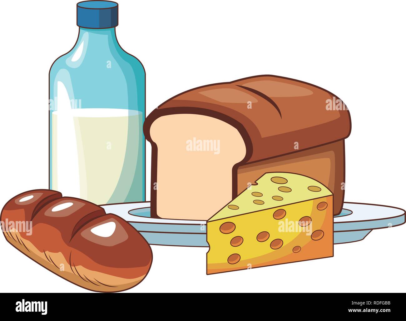milk with bread Stock Vector Image & Art - Alamy