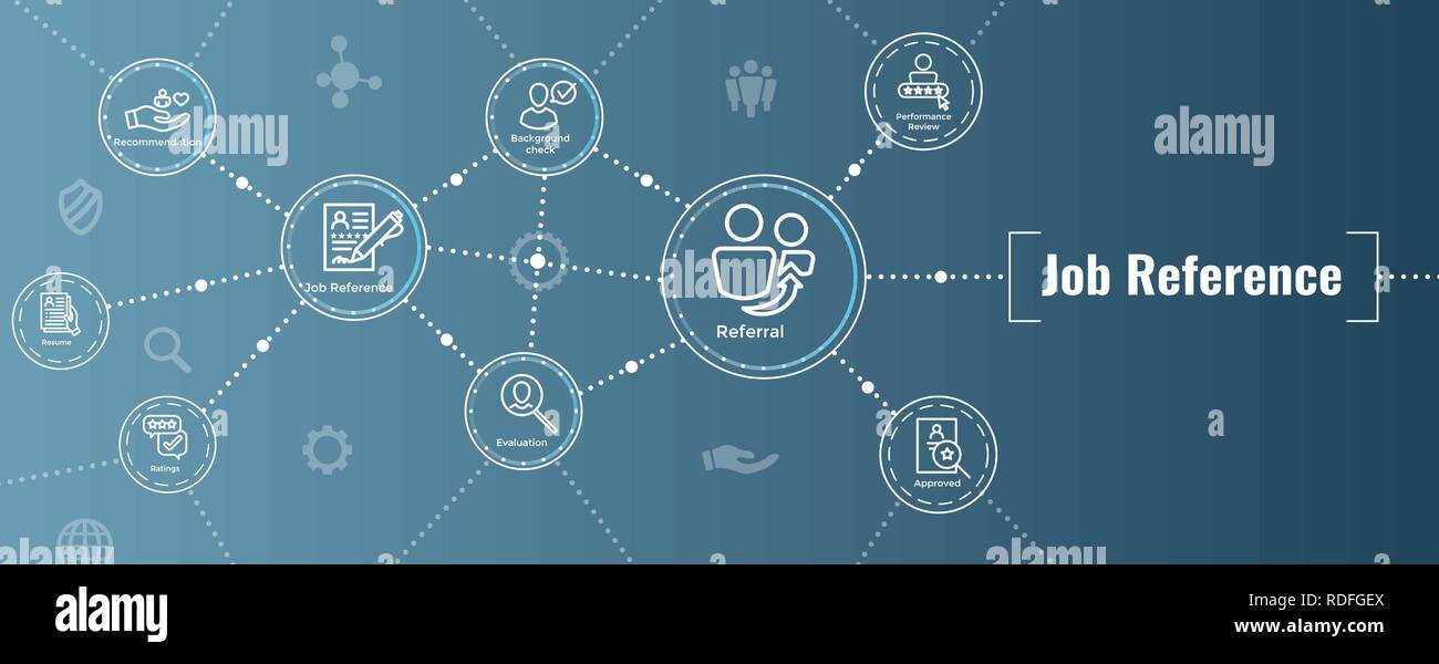 Referral Job Reference Web Header Banner & Icon Set Stock Vector Image ...