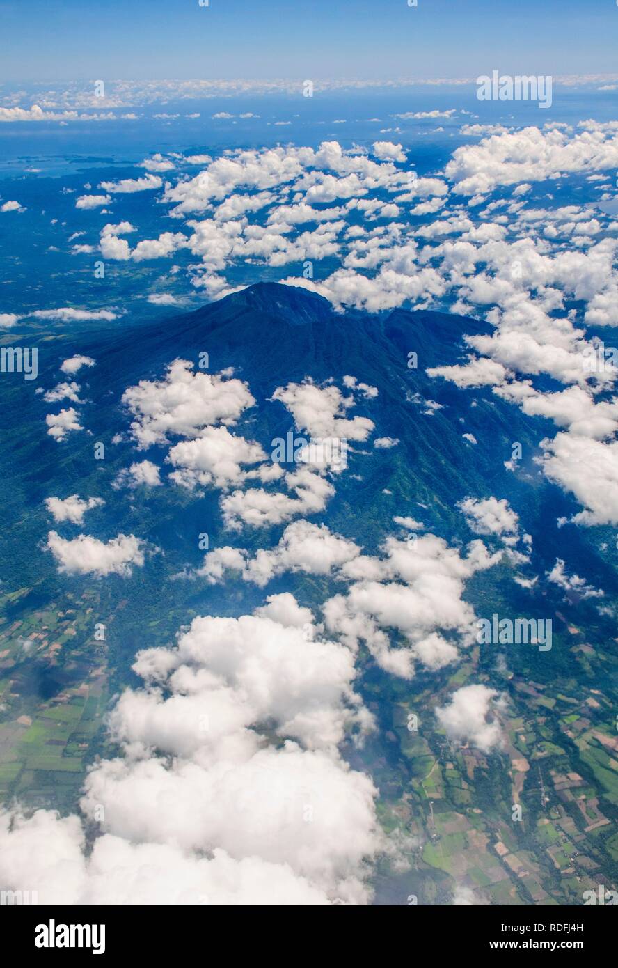 Aerial view of volcano Mayon, Legazpi, Southern Luzon, Philippines ...