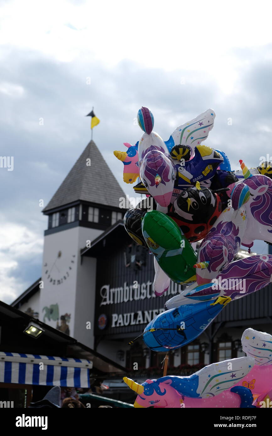 Balloons and Beer Hall at Oktoberfest in Munich Stock Photo - Alamy