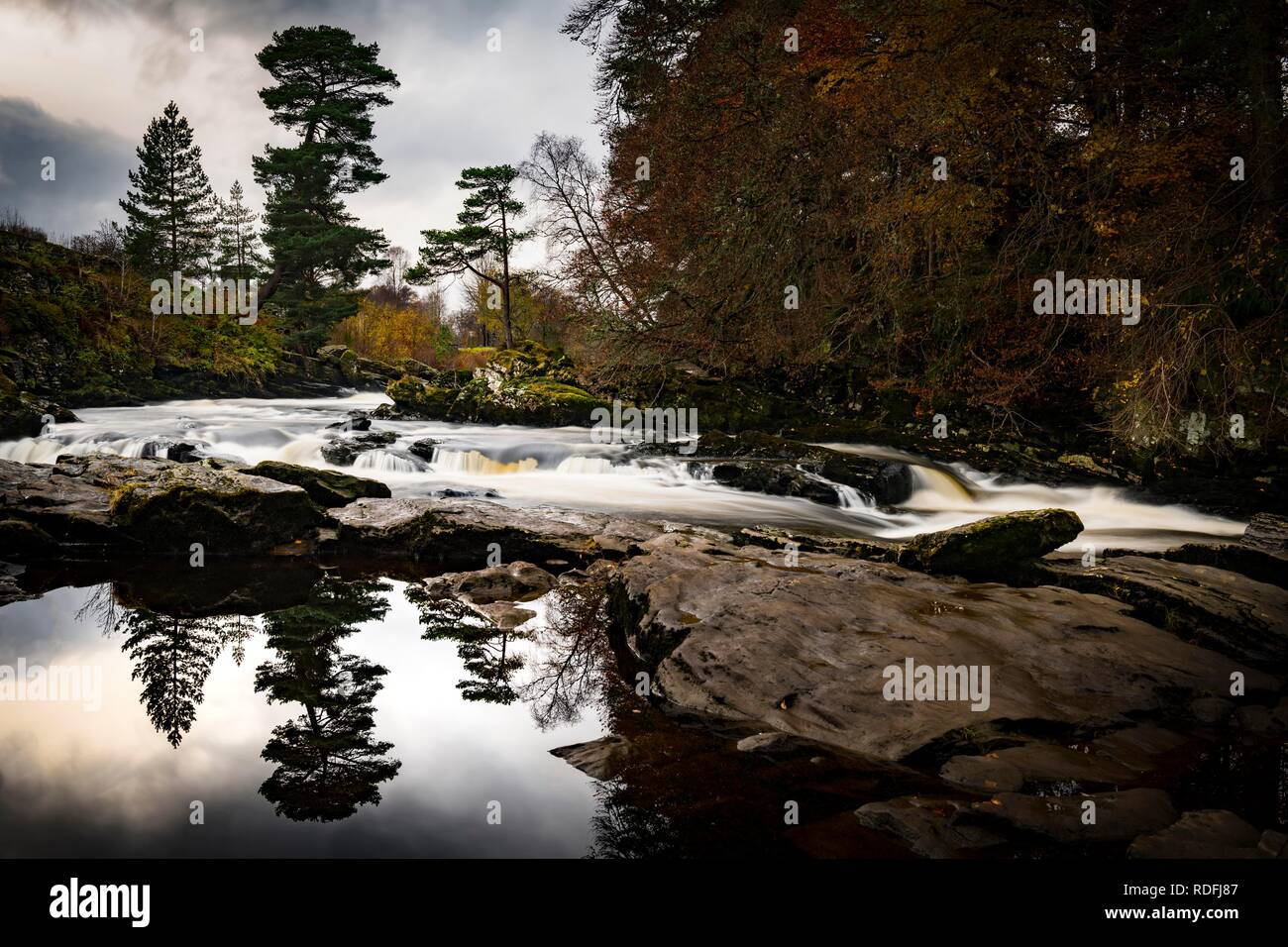 Waterfall Falls of Dochard Highlands, Trossachs National Park, Glasgow ...