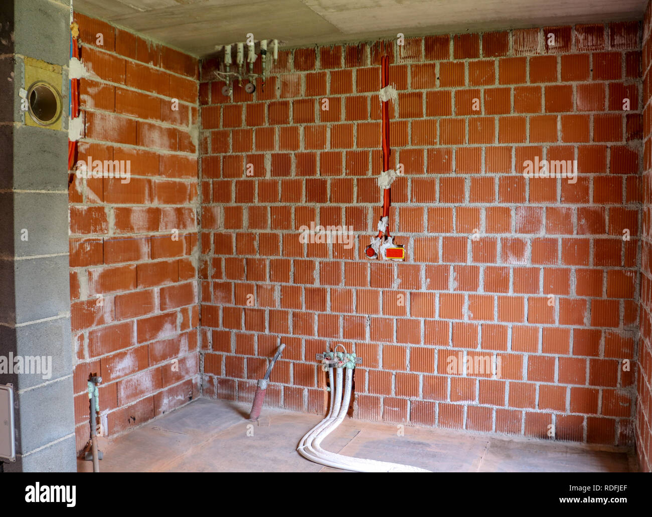 chimney, heat and electric installation Stock Photo - Alamy