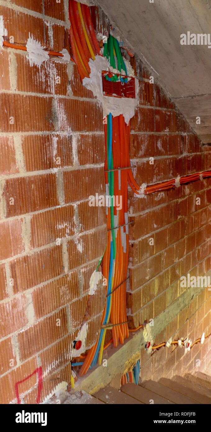 colorful tubes for electricity Stock Photo - Alamy
