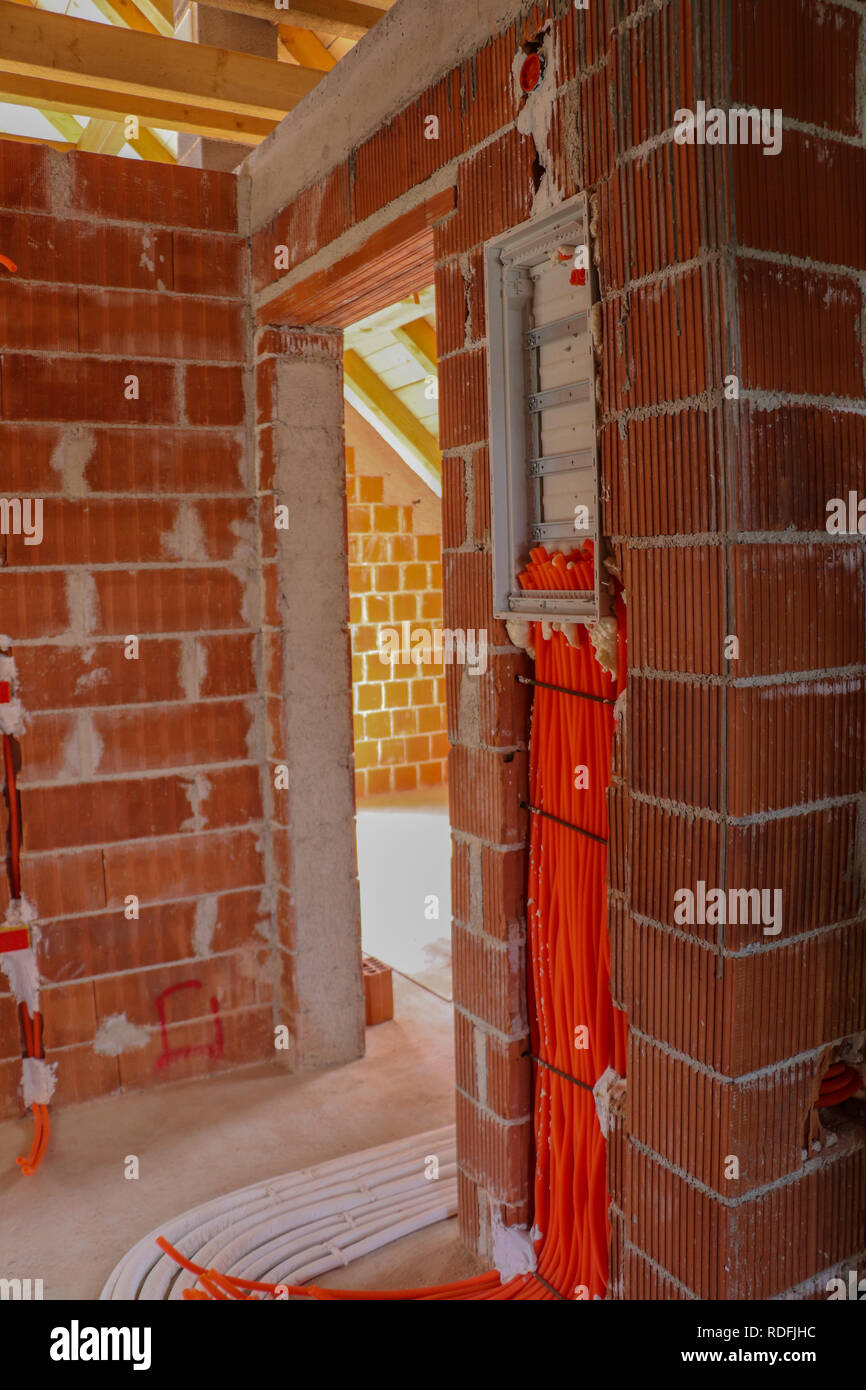 electric installations system in house Stock Photo - Alamy