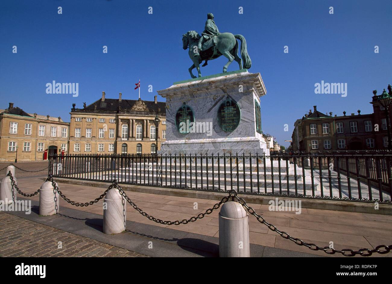 Frederik V monument in Palace Square in front of Amalienborg Slot ...