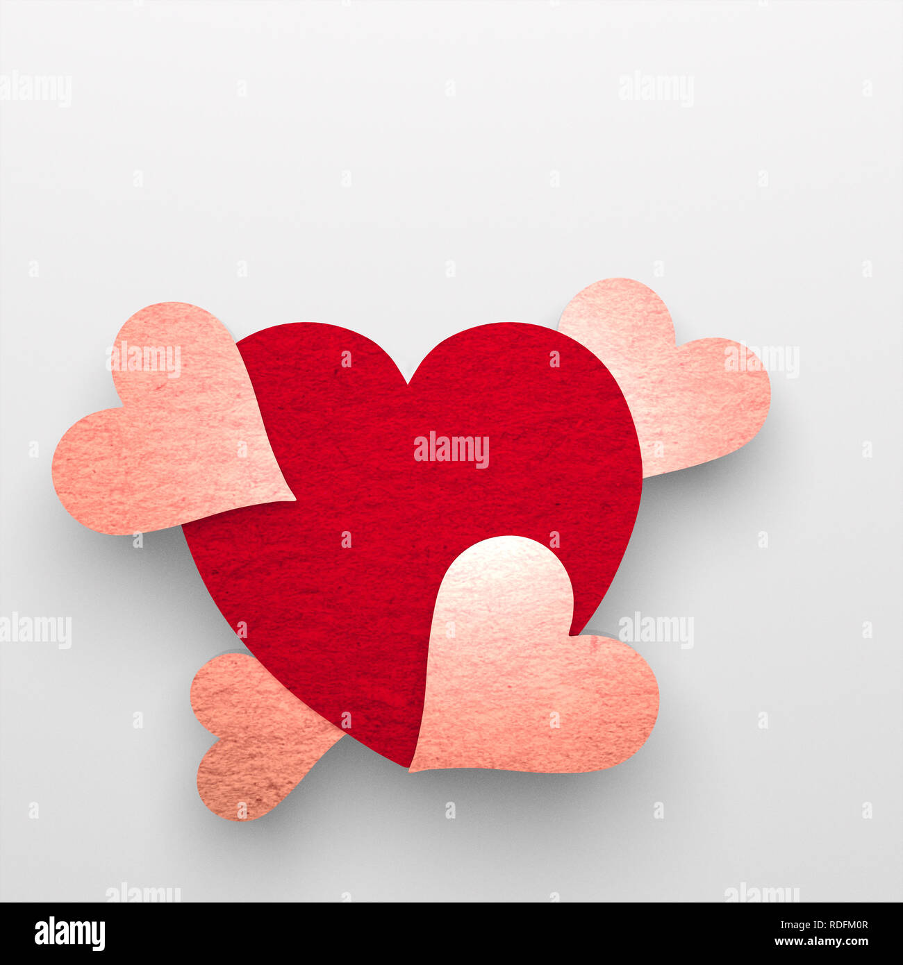 Red and pink hearts made of paper Stock Photo - Alamy