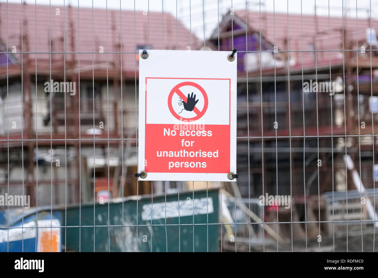 No access unauthorised construction site safety sign Stock Photo - Alamy