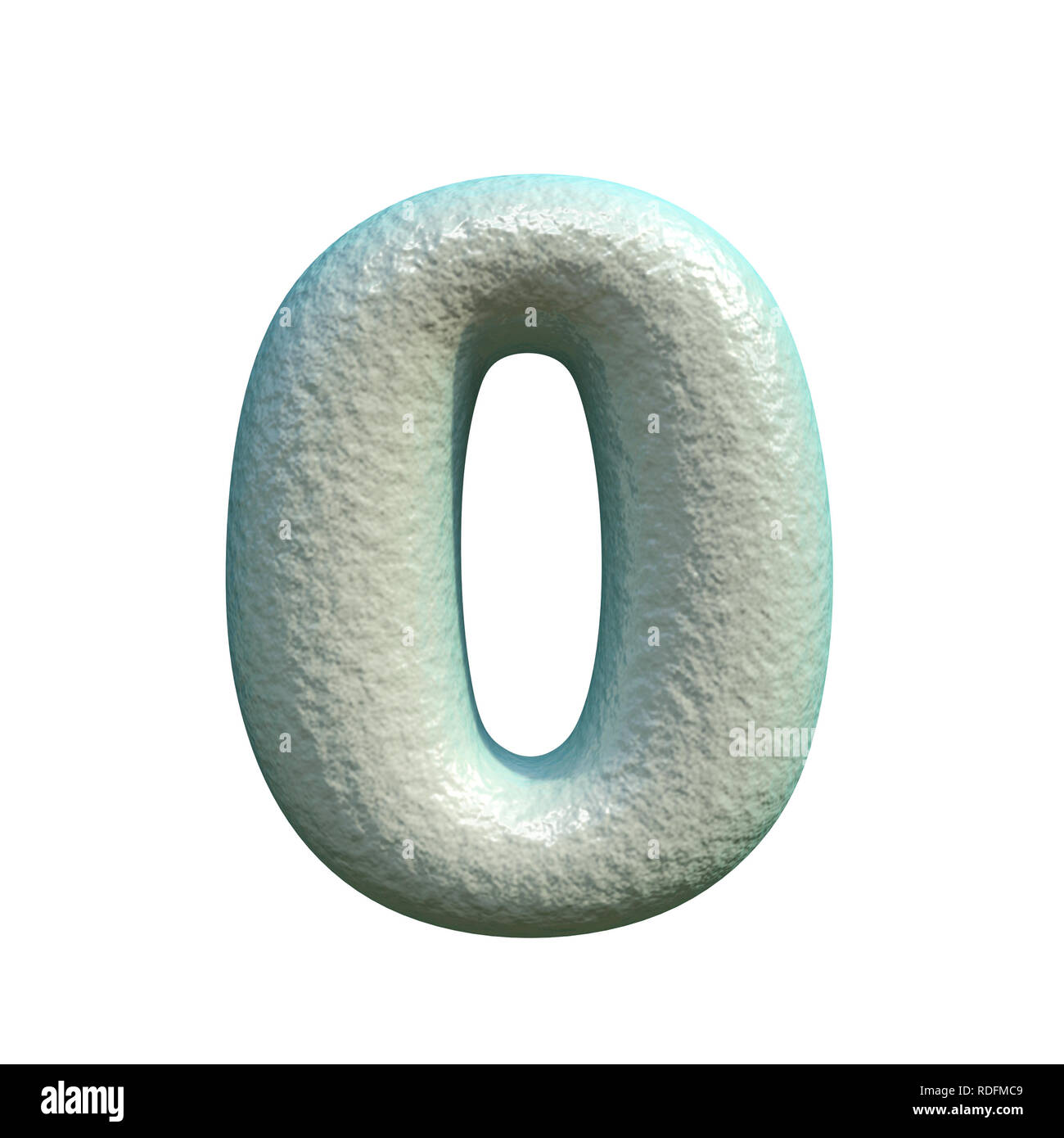 Grey blue clay Number 0 ZERO 3D rendering illustration isolated on ...