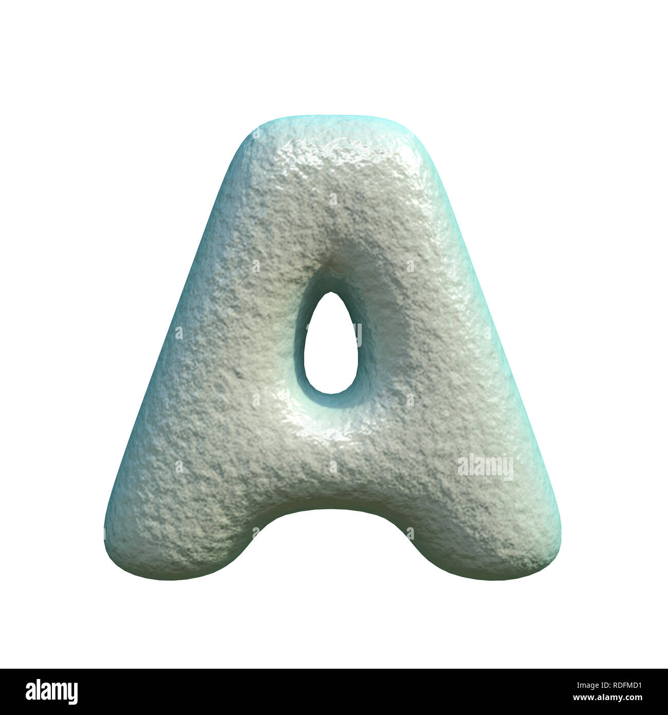 Grey blue clay font Letter A 3D rendering illustration isolated on ...