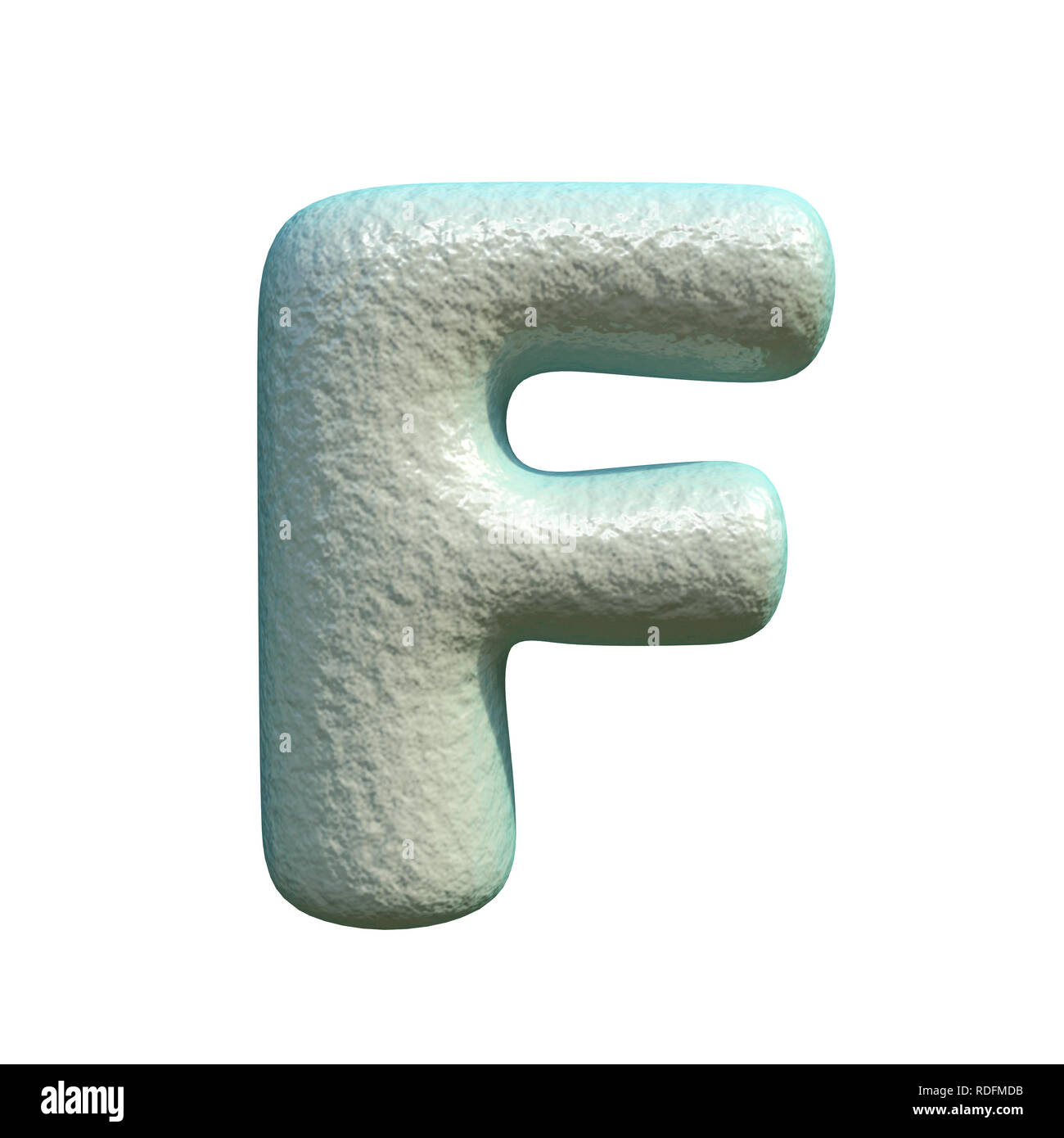Grey blue clay font Letter F 3D rendering illustration isolated on ...