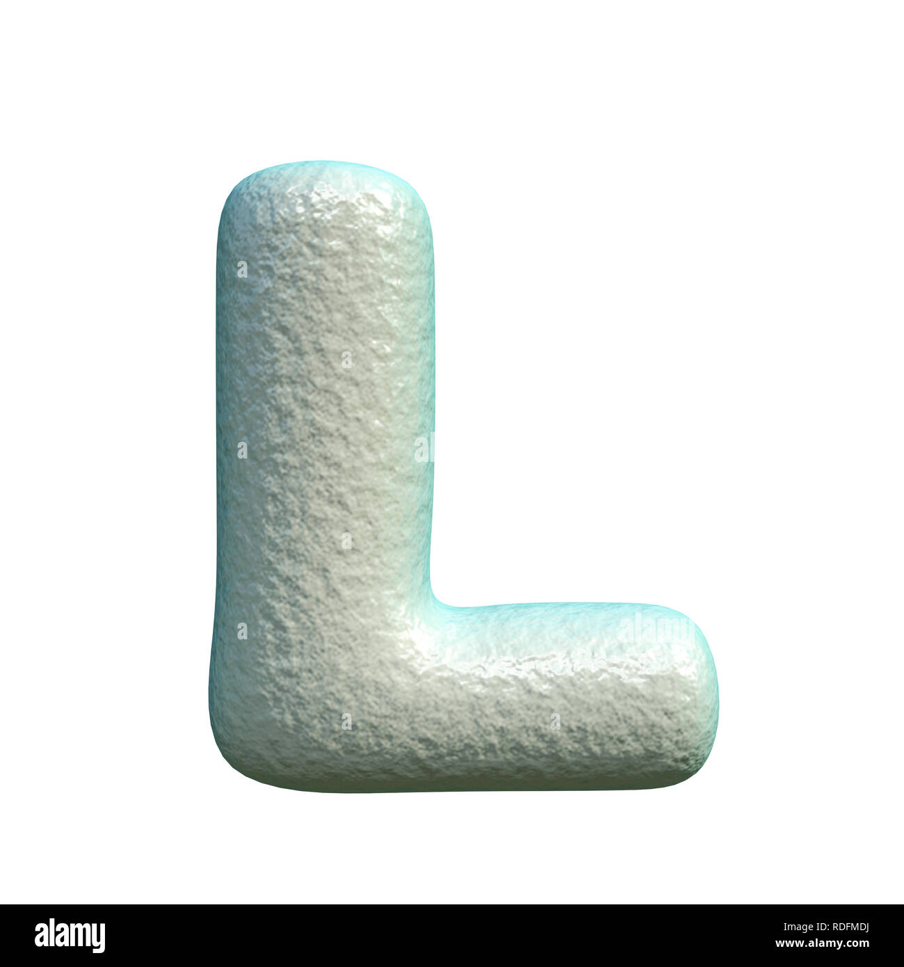 Grey blue clay font Letter L 3D rendering illustration isolated on ...