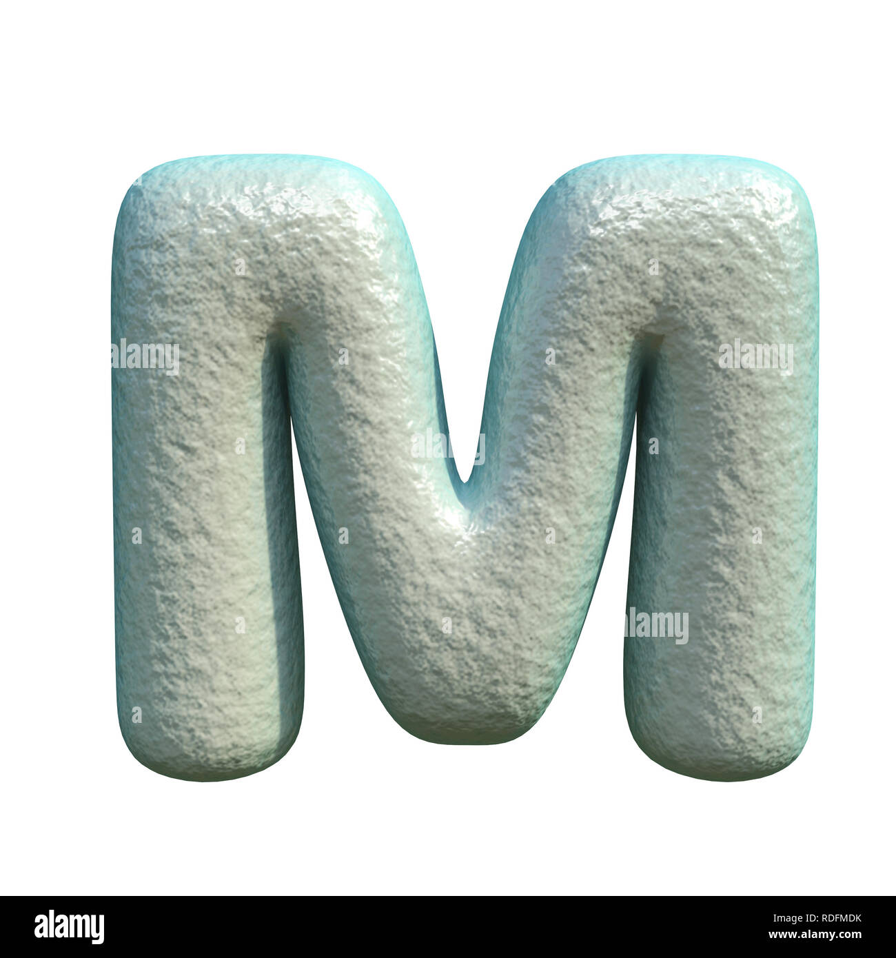 Grey blue clay font Letter M 3D rendering illustration isolated on ...